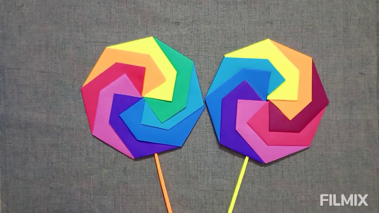 #origami paper candy making/Rainbow Paper candy/ Paper craft for kids ...