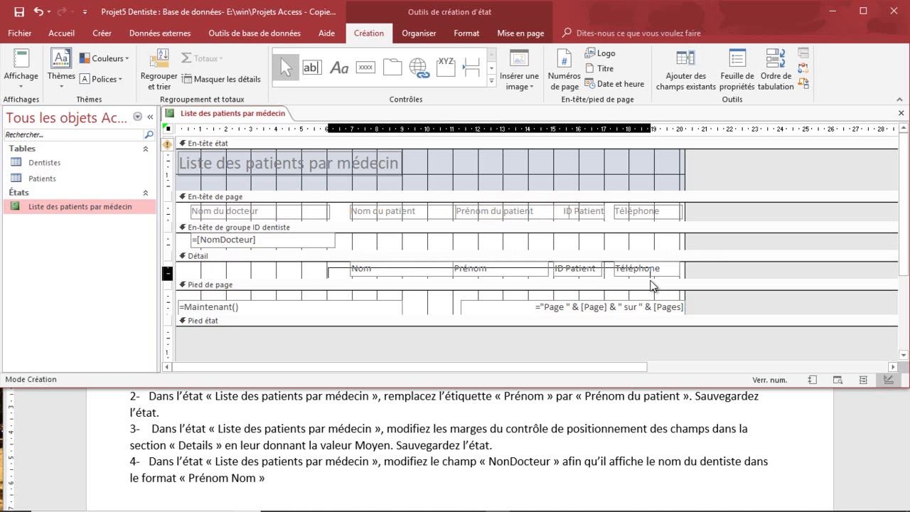 MOS Access 2016 Projet 5 - YouTube