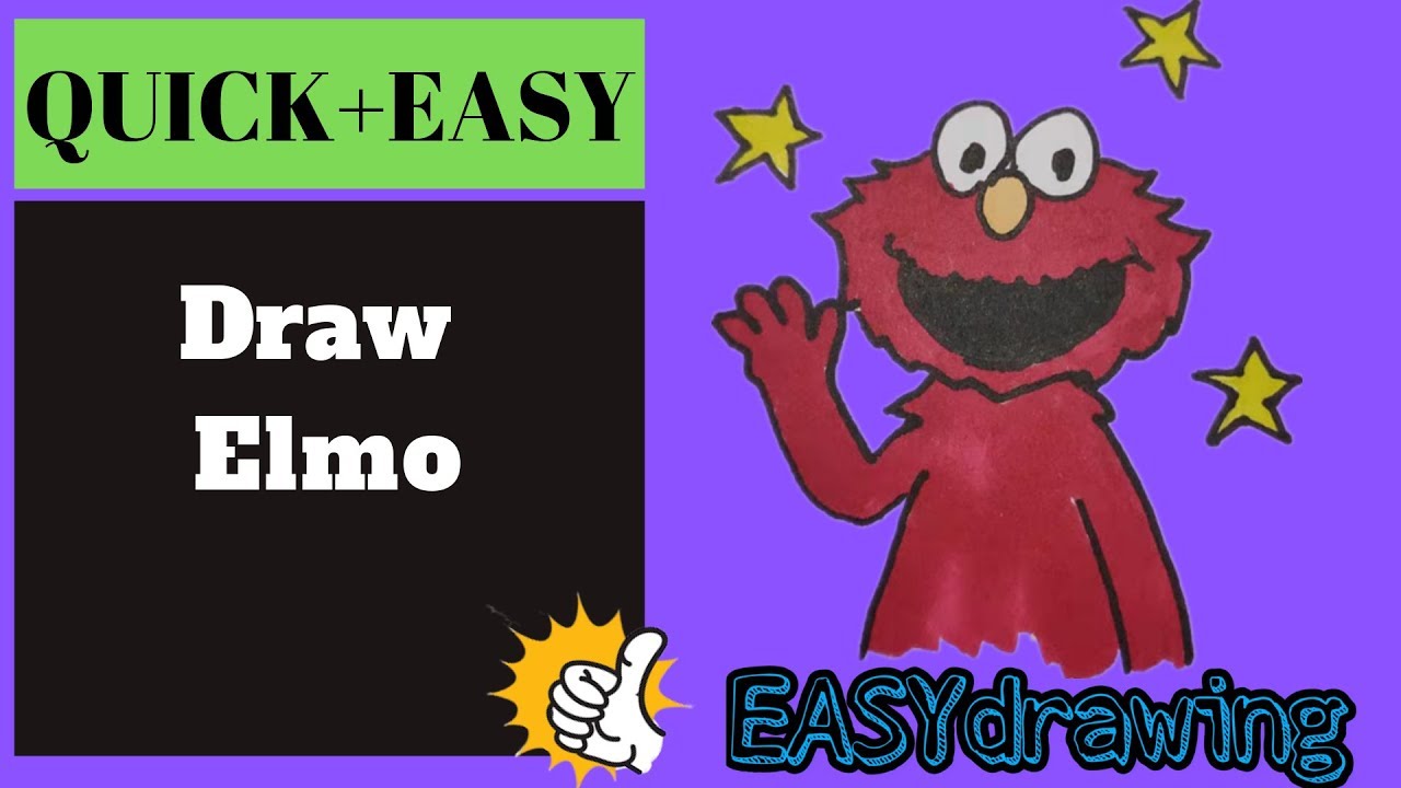 CUTE ELMO--HOW TO DRAW A CUTE ELMO #009 （QUICK & EASY） - YouTube
