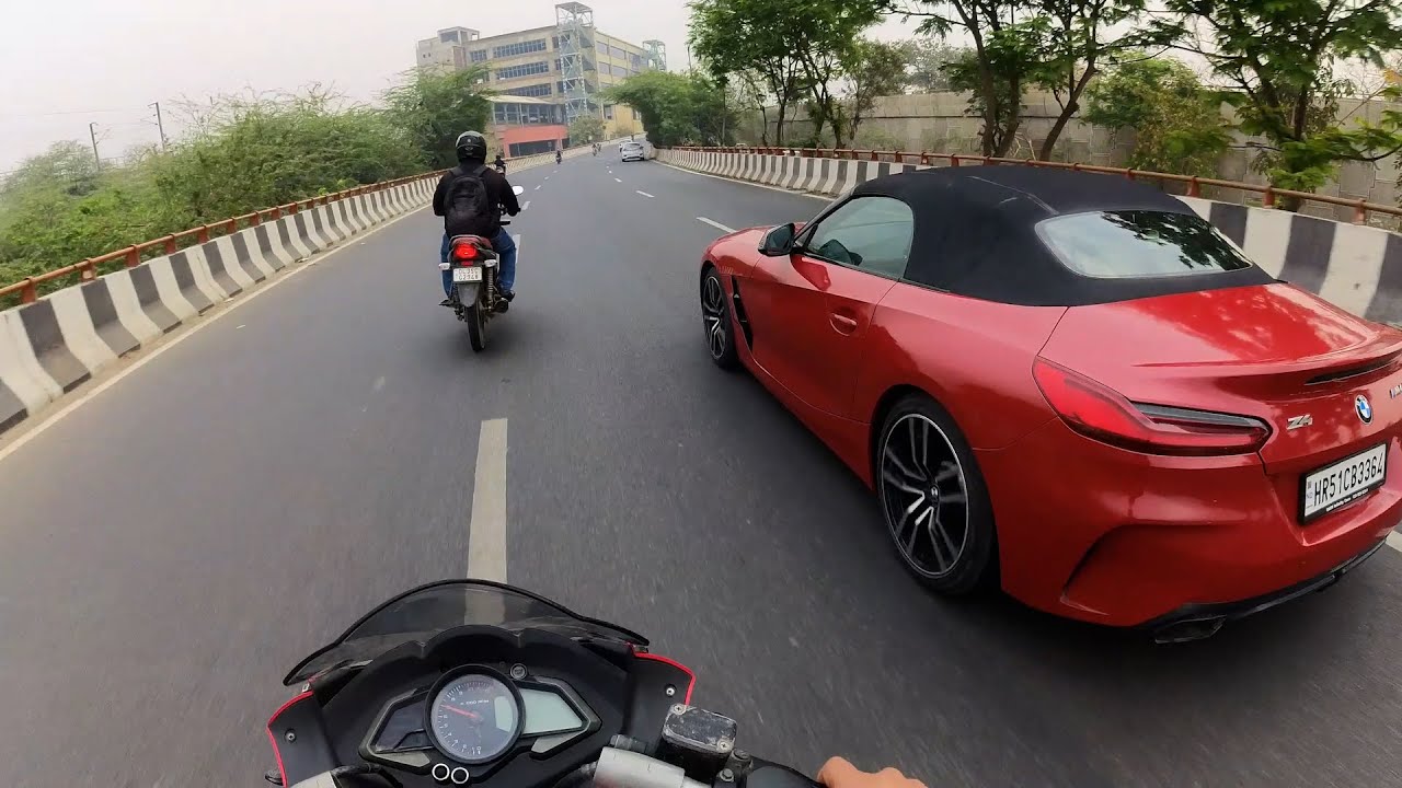 BMW Z4 & PULSAR RS200 Drag Race - YouTube