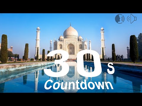 30 Seconds Countdown 4K HD Taj Mahal Animation with voice Free to use