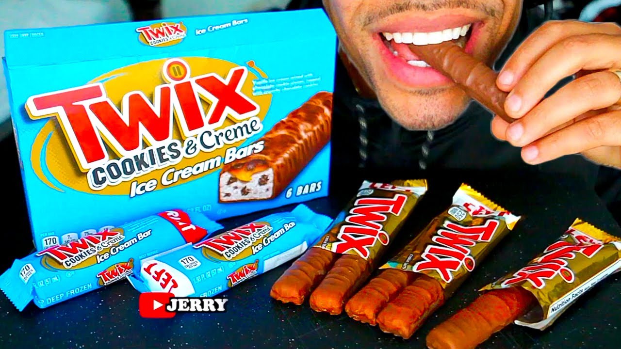 ASMR TWIX ICE CREAM COOKIES AND CREAM BARS (LEFT RIGHT) *CHOCOLATE ...