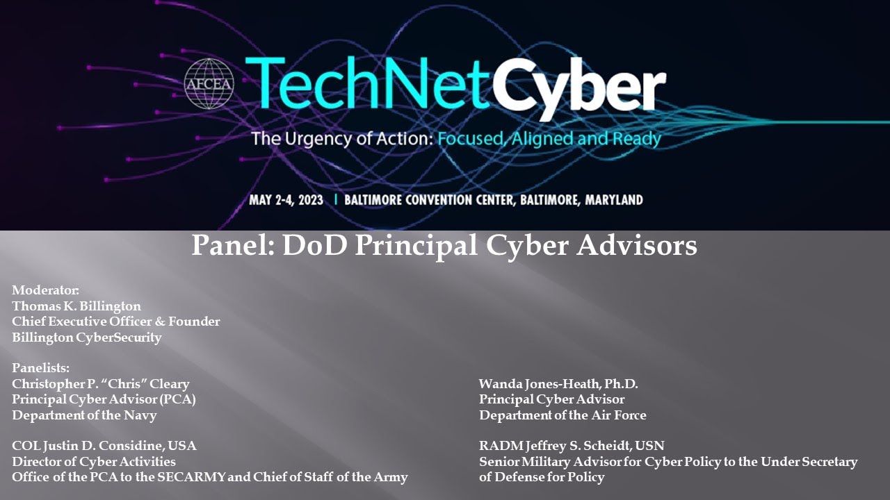 Panel: DoD Principal Cyber Advisors - YouTube