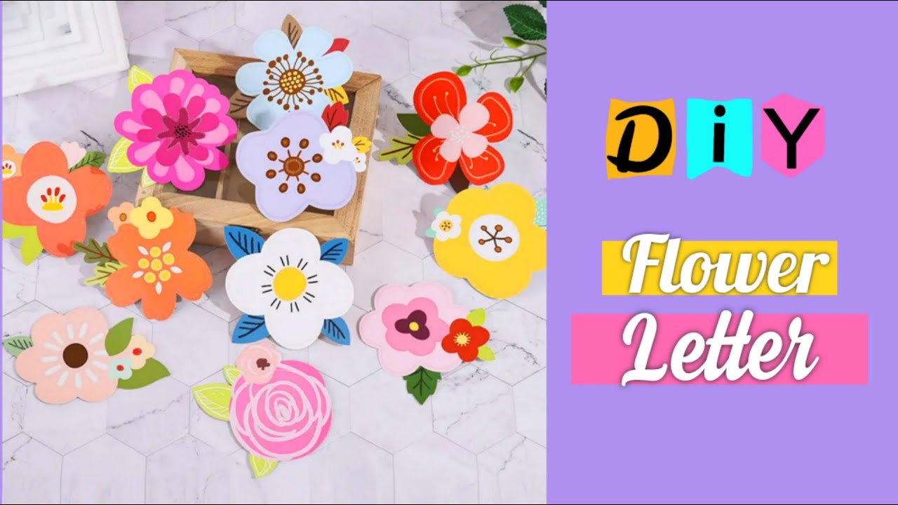 How to make cute Flower Letter/ DIY paper flower letter/ handmade gift ...