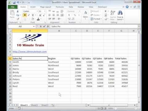 Excel 2010 Tutorial 2: Create a basic spreadsheet - YouTube