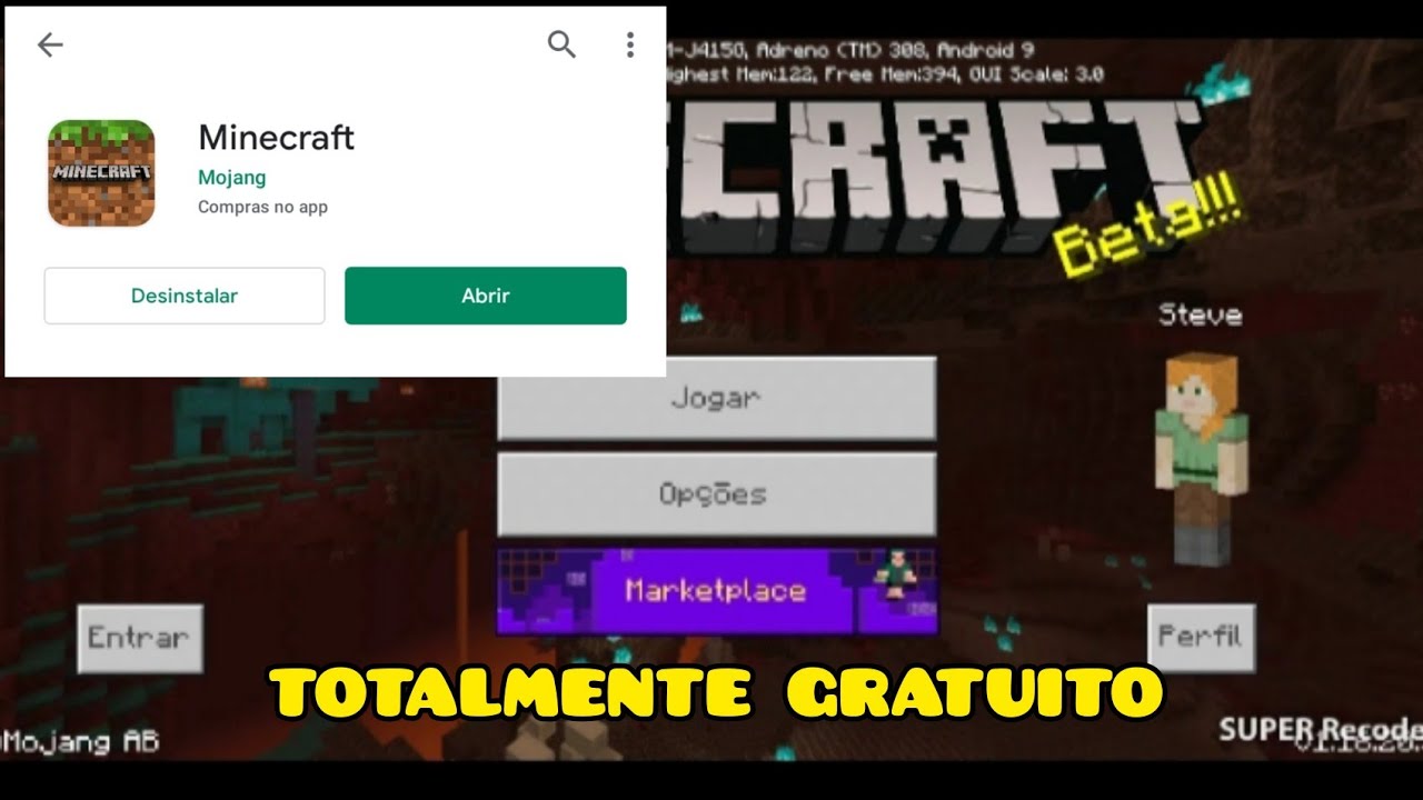 Como baixar MINECRAFT GRÁTIS no seu CELULAR? (fácil e rápido!!!) - YouTube
