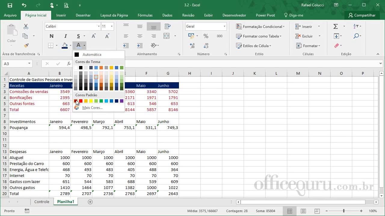 Curso Excel 2016 completo e GRATIS: Aula 10 – Preenchimento de células ...