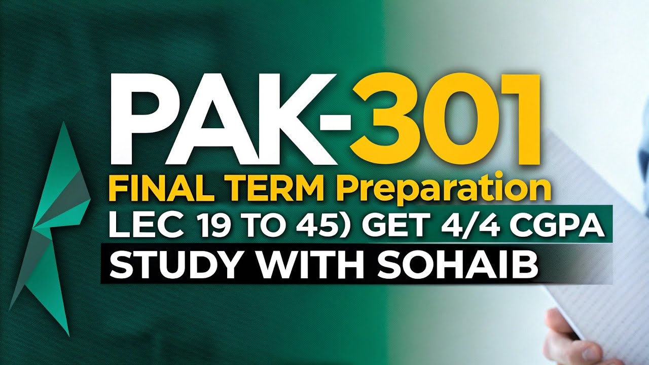 Pak301 Final Term Preparation 2026 | Pak301 Most Important Mcqs ...