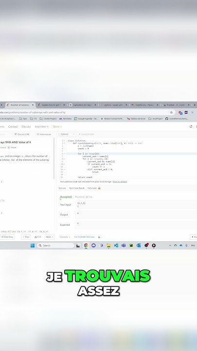 3209. Number of Subarrays With AND Value of K [Hard] [Leetcode] [FR] - YouTube