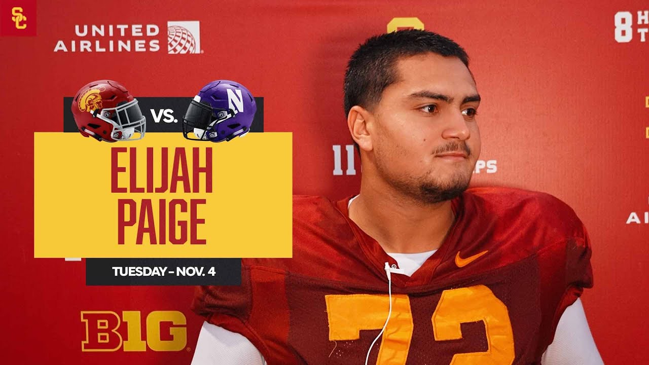 USC OL Elijah Paige | Tuesday of Northwestern Week - YouTube