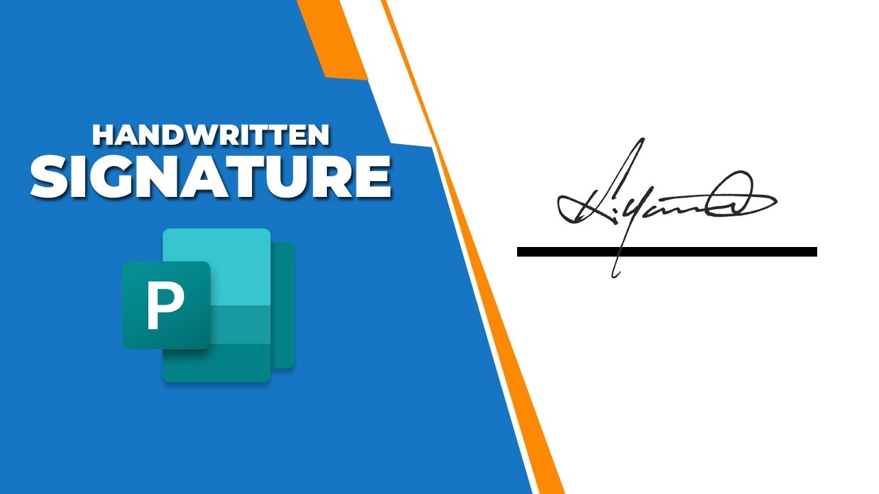 How to add handwritten signature in publisher - YouTube