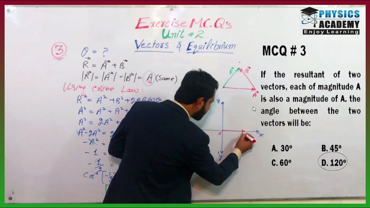 MCQ # 3| UNIT-2 VECTORS AND EQUILIBRIUM | If the resultant of two ...