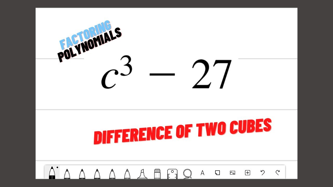 How to Factor Polynomials Using Difference of Two Cubes Pattern - YouTube
