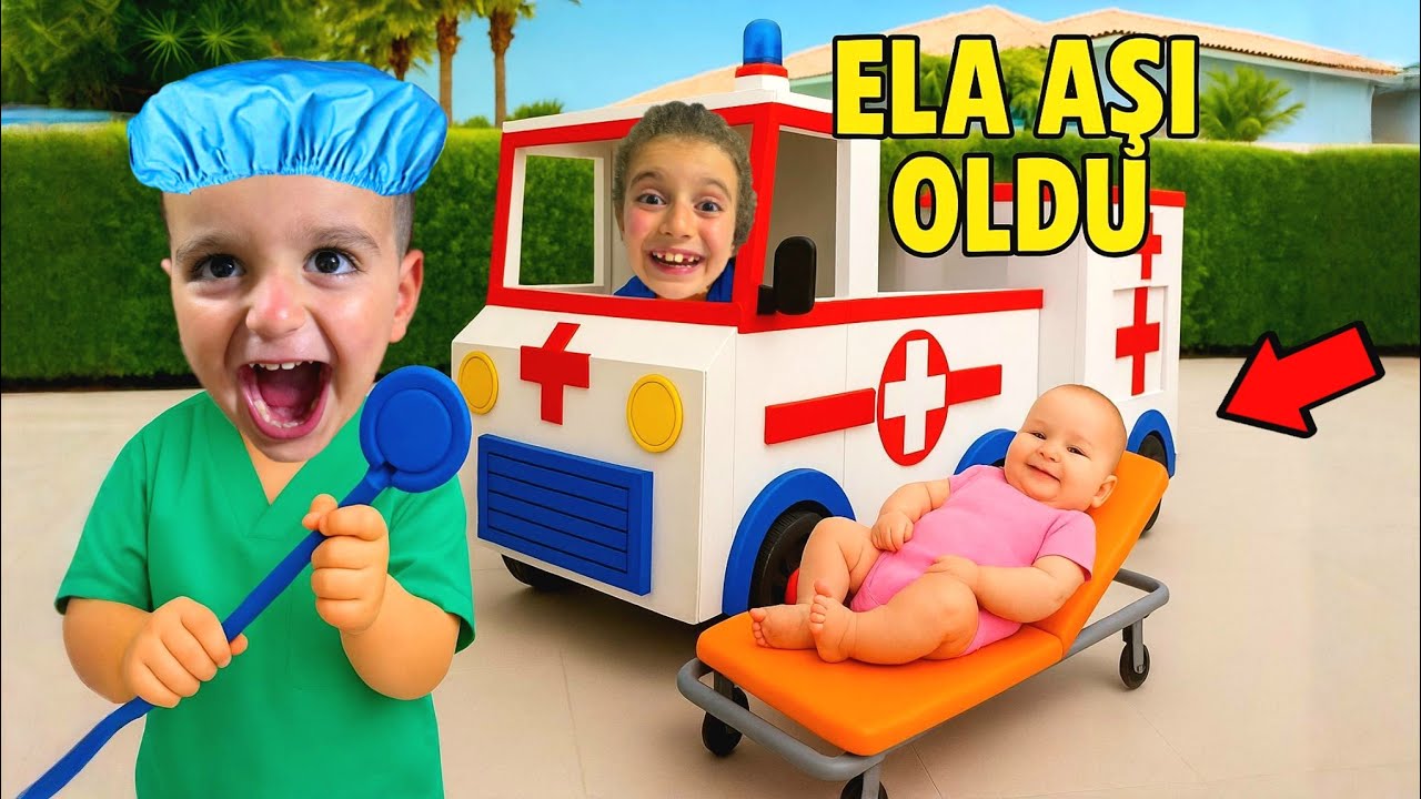 ELANIN AŞI GÜNÜ GELDİ!!POYRAZ ELİF KARDEŞLERİNİ HASTANEYE GÖTÜRDÜ ...