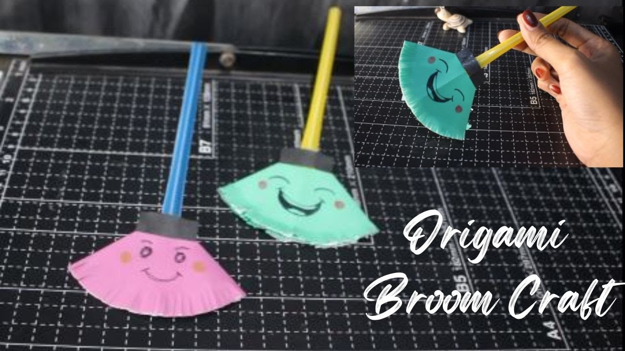 How To Make A Cute Origami Broom! DIY Unique Broom Crafts - YouTube