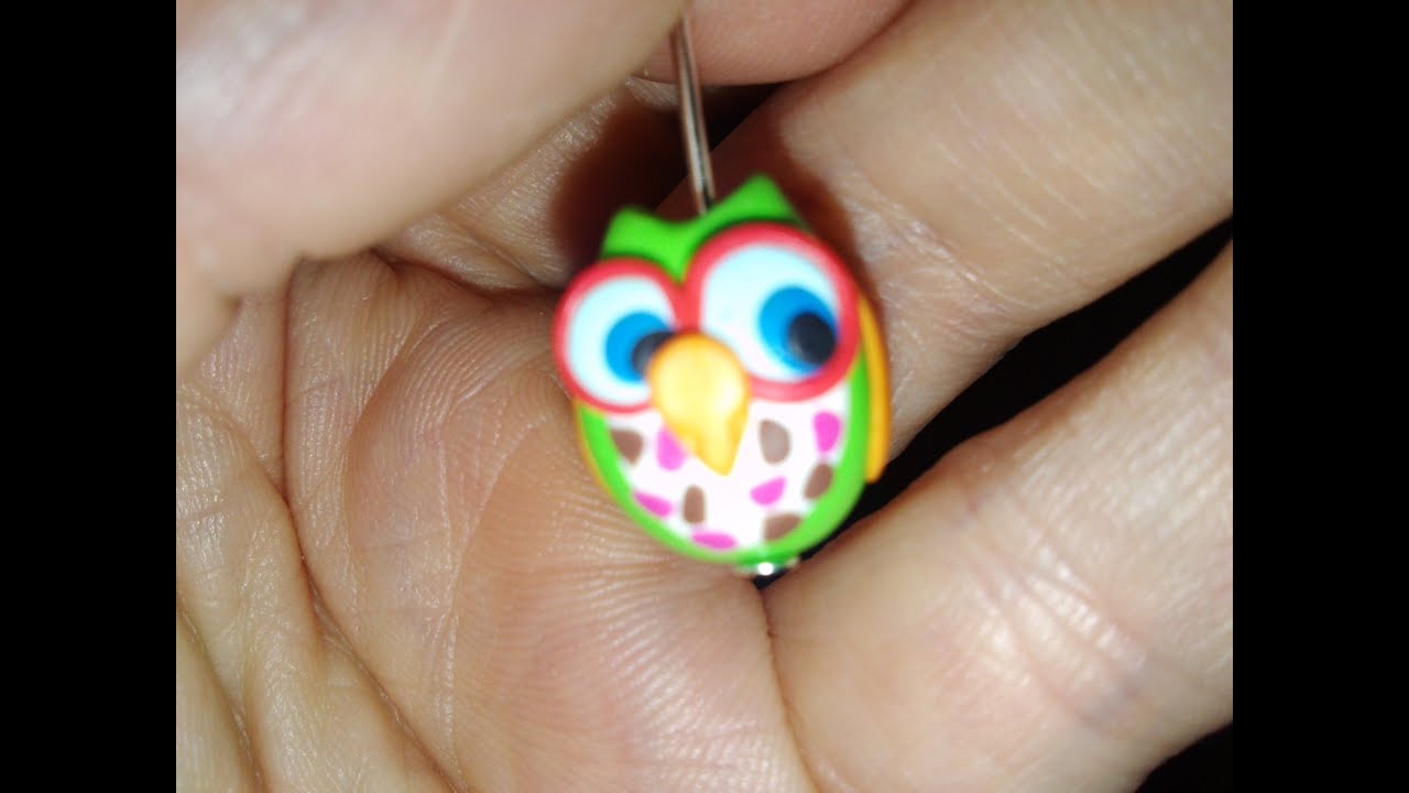 Polymer Clay Tiny Owl Tutorial - Dangling Earrings and Ear Studs - YouTube