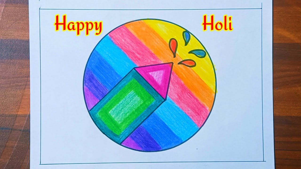 Celebrate Holi with Colors/Easy Drawing Tutorial/Holi Drawing Tutorial ...