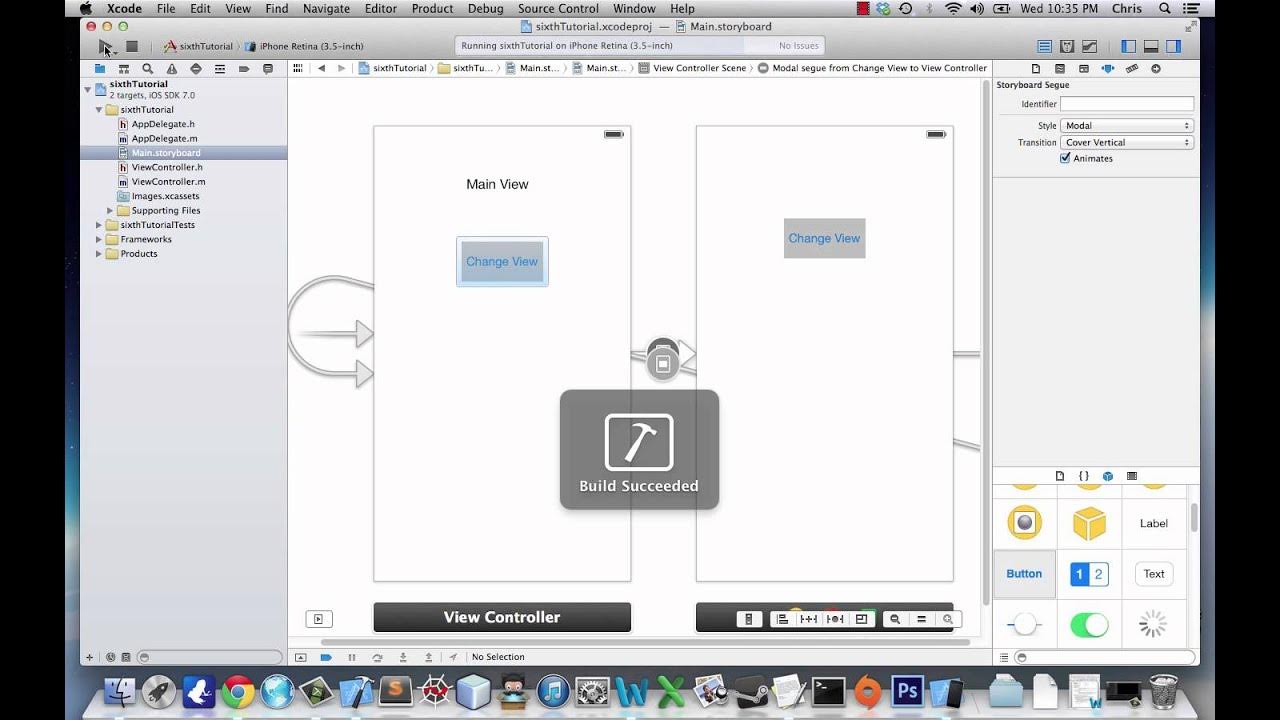 iOS Application Development Tutorial 6: Multiple Views in Storyboard Application Xcode 5 - YouTube