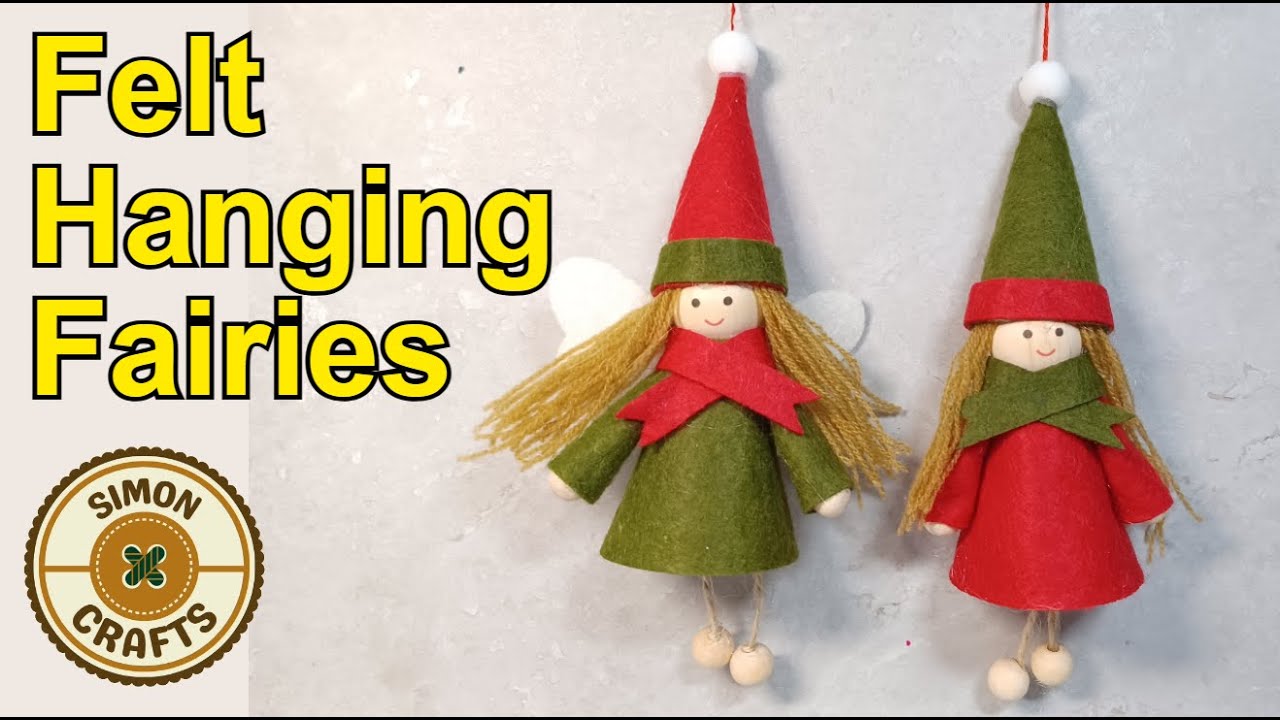 Felt Hanging Fairies | EASY felt craft tutorial Make your own toys ...