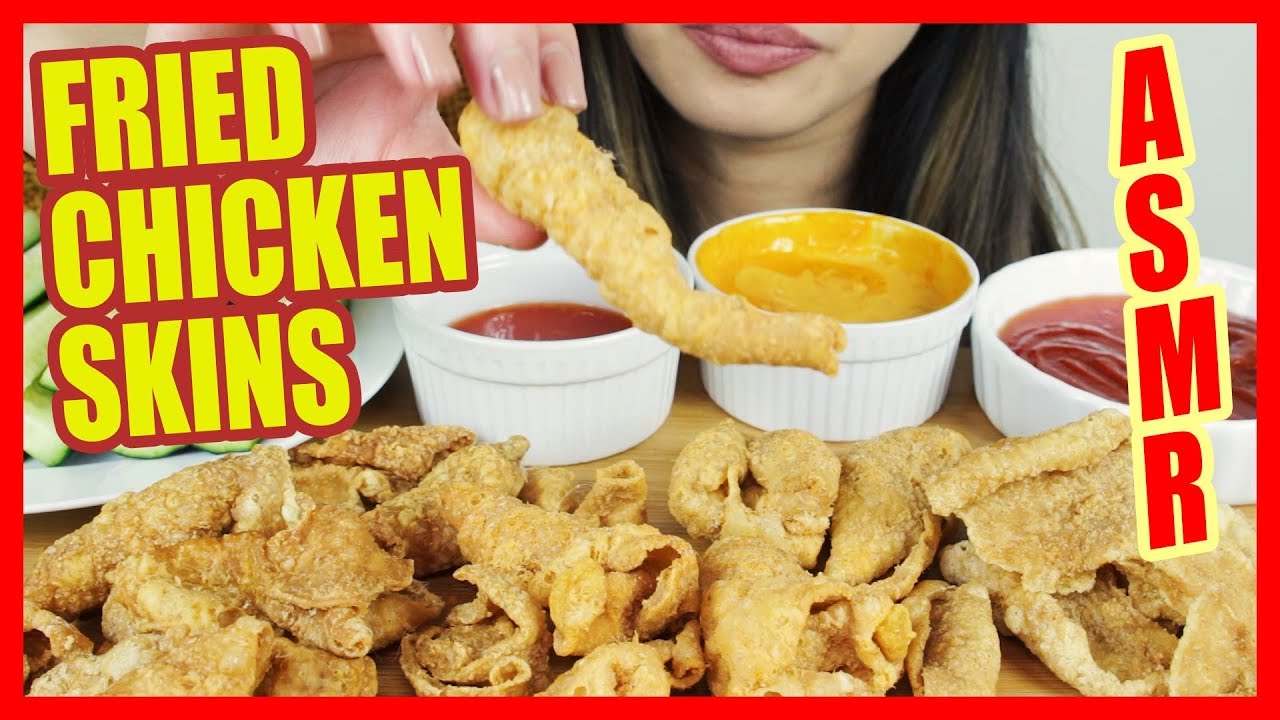 asmr // 🍗🍗🍗 fried chicken skin with dipping sauces !!! // EXTREME ...
