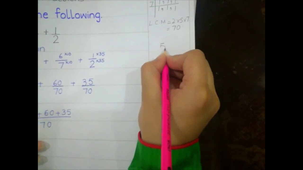 Class 5 Math Video 13a Addition of Two or More Fractions Countdown page ...