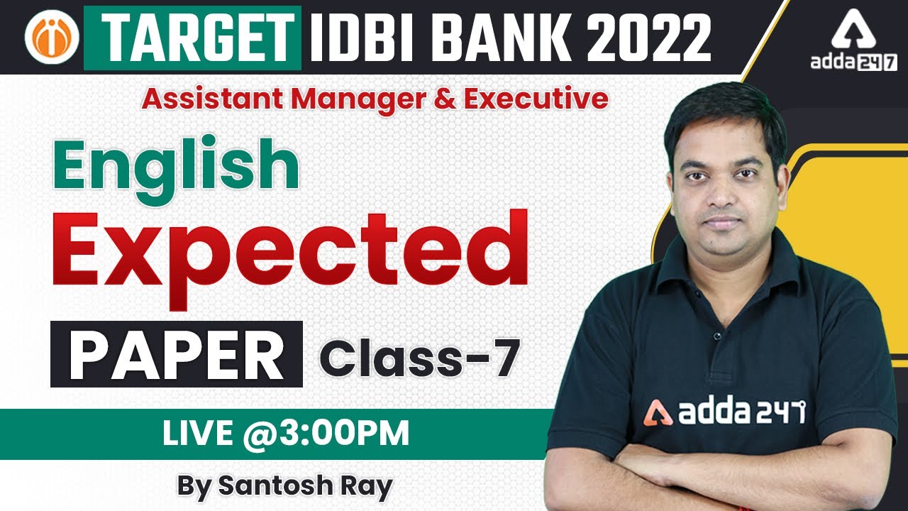 Mission IDBI Bank Executive 2022 English Expected Paper Class 7 By Mission IDBI Bank Executive 2022 English Expected Paper Class 7 By