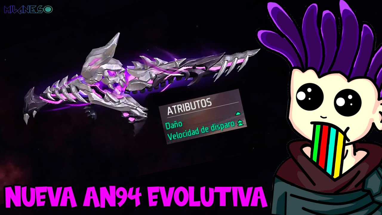 NUEVA AN94 EVOLUTIVA AL MAXIMO NIVEL EN FREE FIRE - EMOTE Y ACCESORIOS ...