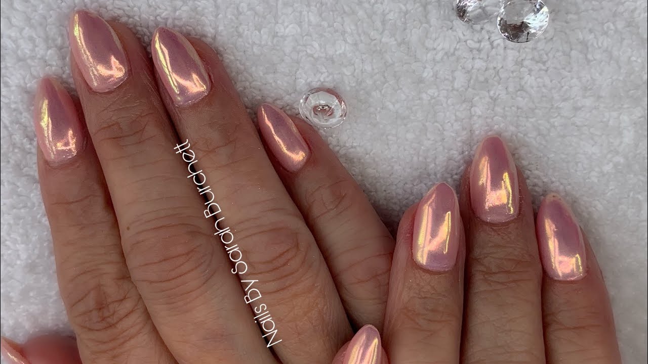 Oyster shell effect & Prep routine, polygel & gel polish infil - YouTube