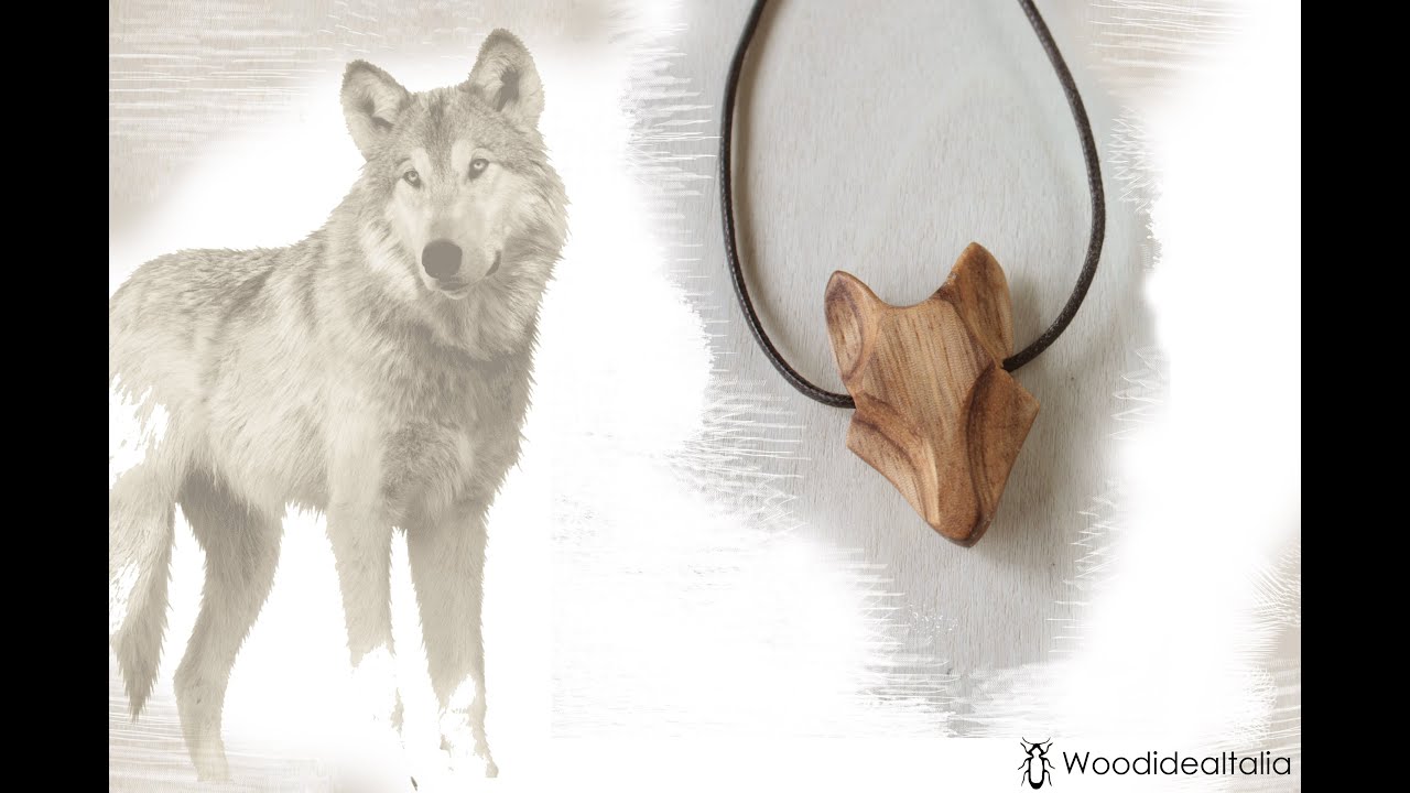 handcraft wood wolf pendant - step by step video - YouTube