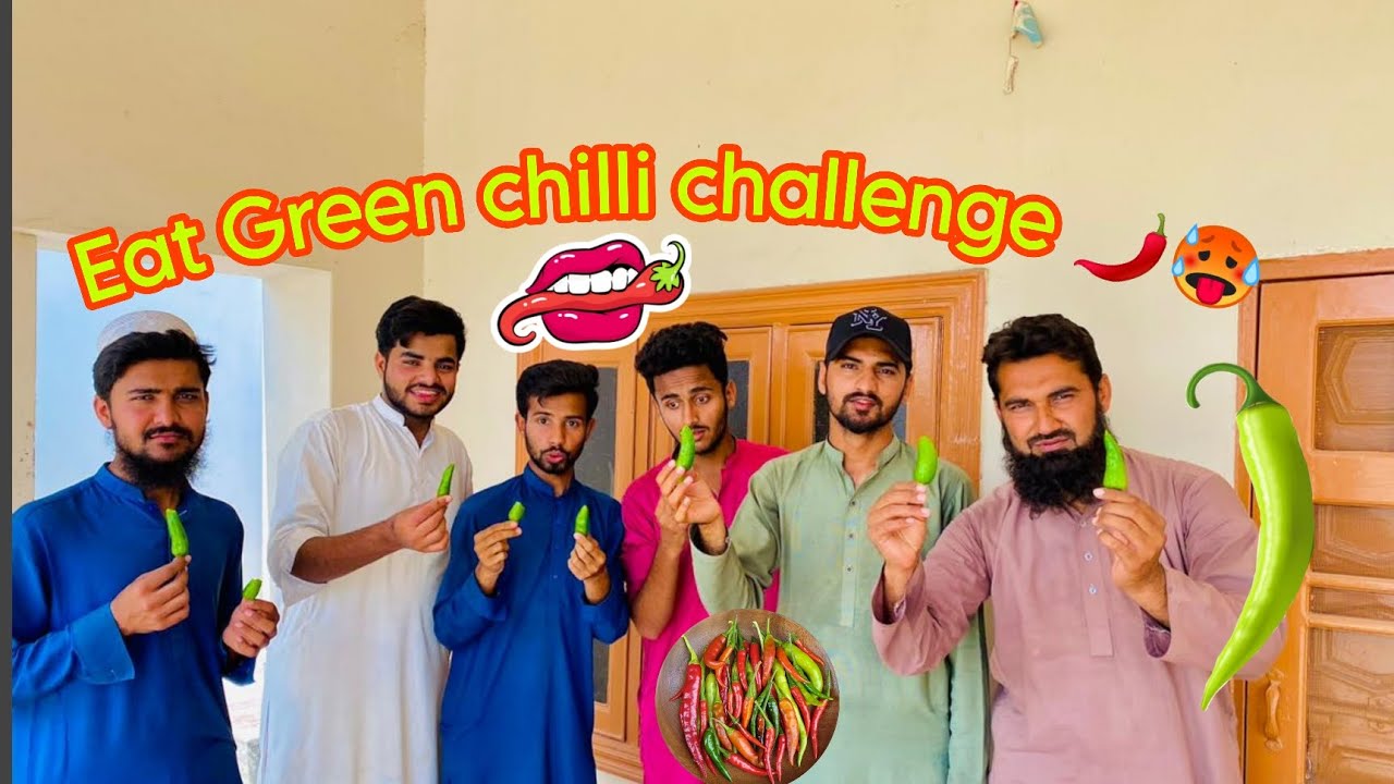 Eating Green chilli Game challenge with Friends 🥵 🌶️ full enjoyment 😜# ...