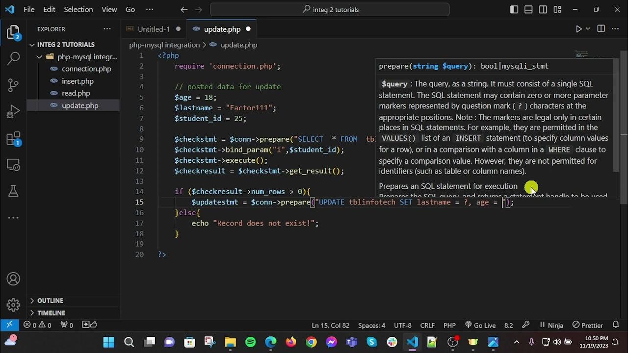 Part 5 Updating A Record Php And Mysql Integration Tagalog English Youtube