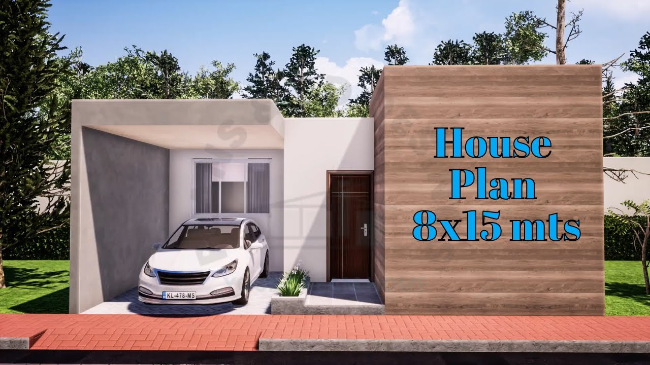 House Plan 8x15 meters - 3 bedrooms / 1 garage | CARE&COMFORT - YouTube