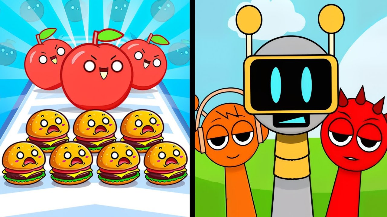 Food Run VS Spranky Run 🥪🍔🌞🎃 Max Levels Android iOS Gameplay Ep 172 ...
