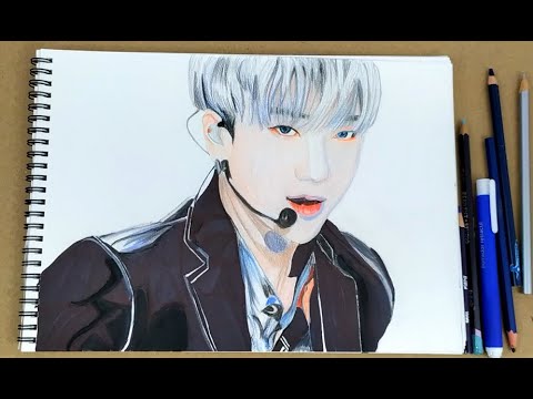 Yesung speed- drawing 💙 Super Junior - YouTube