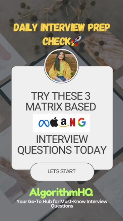 Daily Interview Prep Series Segment - 24 | Matrix | Maang #daily #leetcode #interview #maang ...