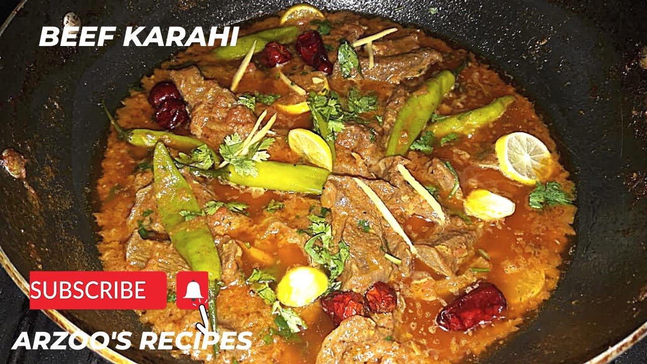 Beef karahi recipe by Arzoo's recipes/Beef karahi/karahi recipe - YouTube