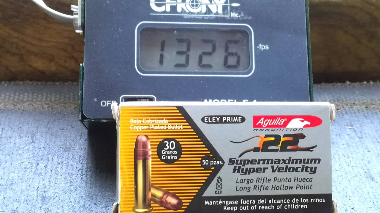 .22LR Aguila Supermaximum Hyper Velocity HP Smith and Wesson 22A ...
