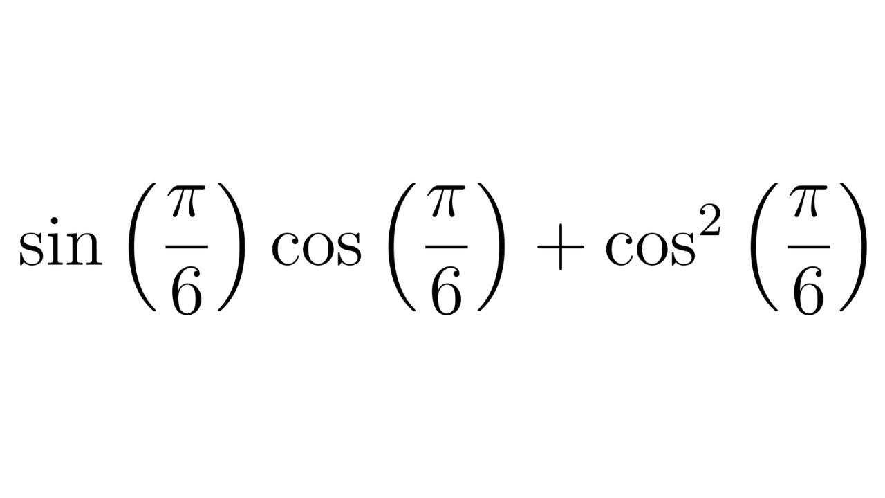 Simplify The Trigonometric Expression Example With Sin pi 6 cos pi 6