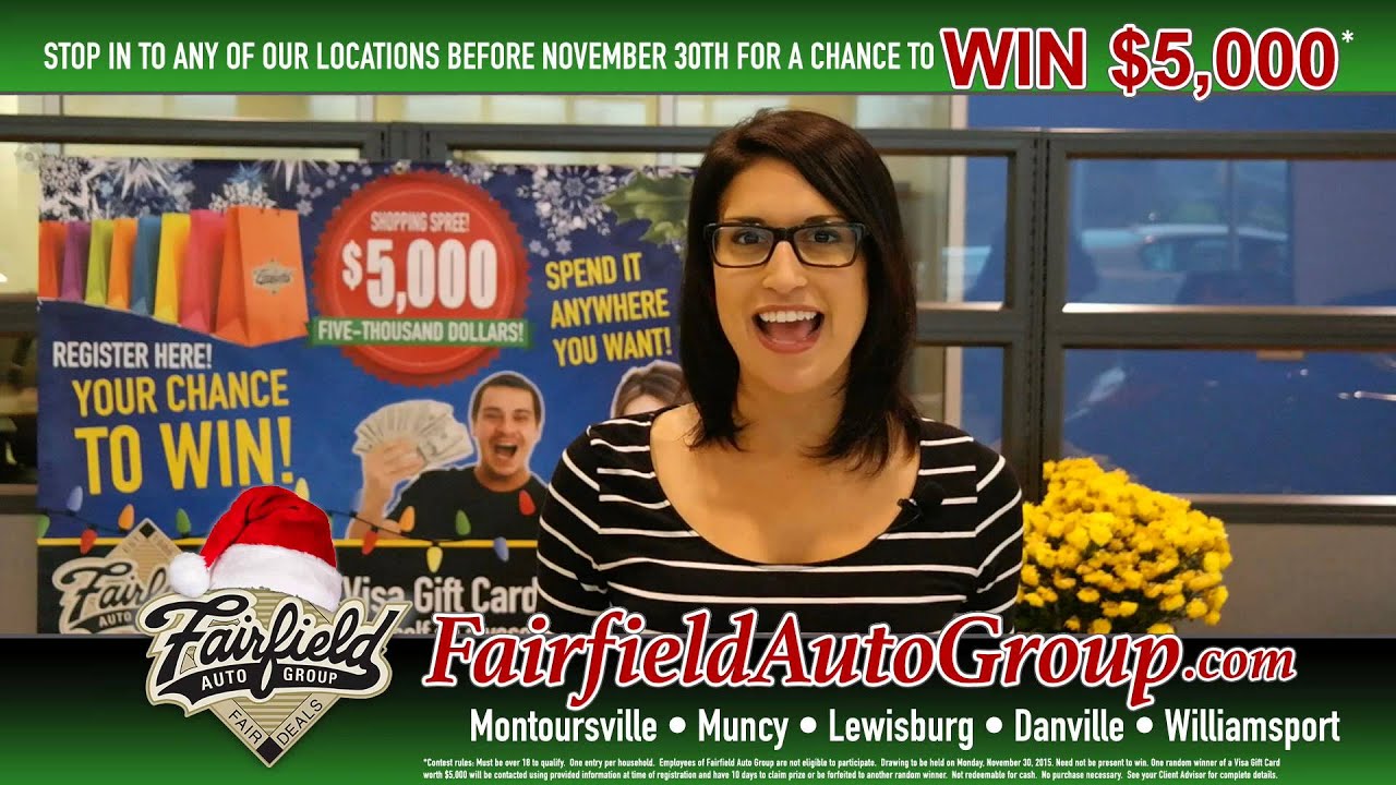 Final Days to Register! Fairfield Auto Group November Prize! - YouTube