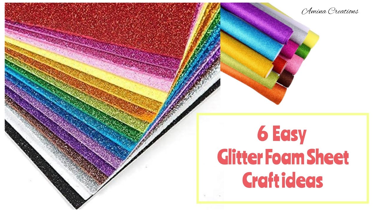 What to make with glitter foam sheet 🤔/Glitter sheet crafts/School ...