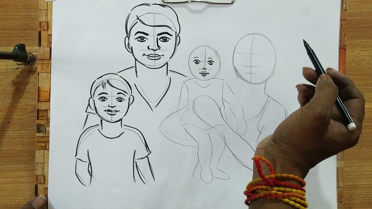 how to draw happy family easy drawing for family day special,happy ...