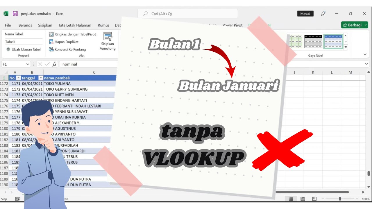 Excel Tips: Mengubah Nama Bulan Angka Menjadi Bulan Huruf Tanpa VLOOKUP ...