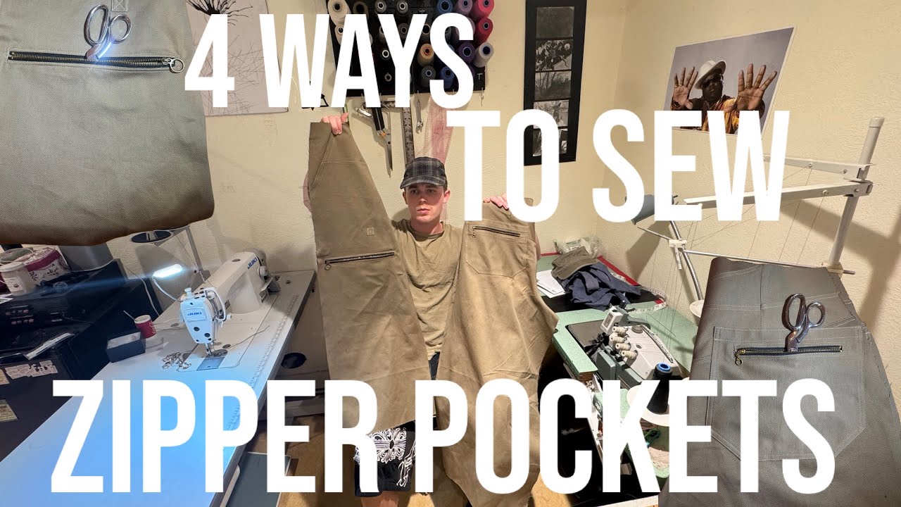 How To Sew ZIPPER POCKETS Like A PRO - YouTube