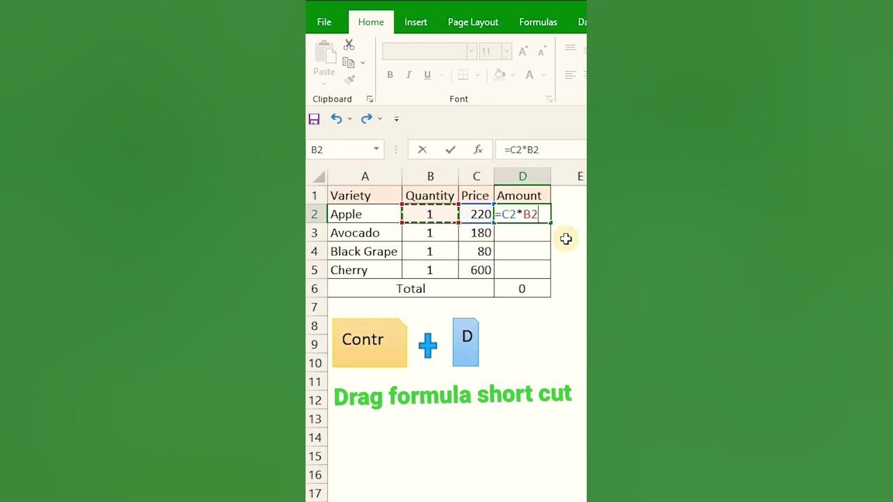 Shortcut To Drag Formula In Excel excel excelshortcuts exceltutorial shortcut-to-drag-formula-in-excel-excel-excelshortcuts-exceltutorial