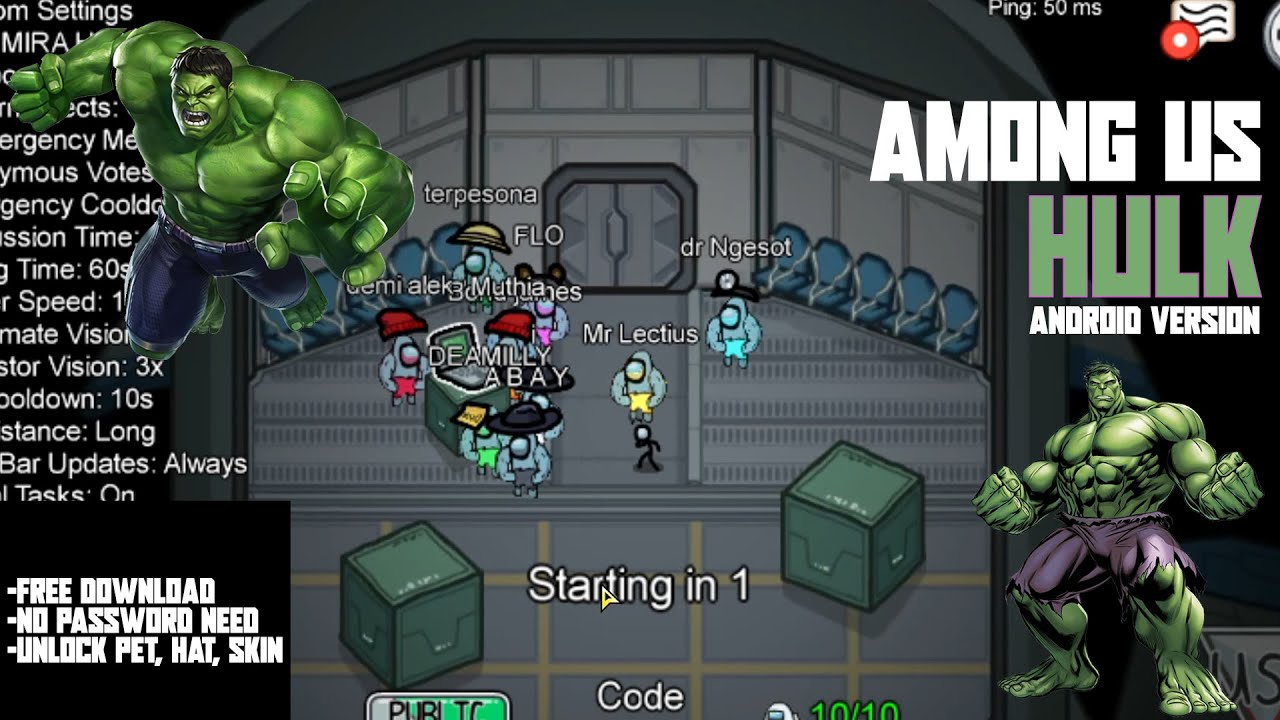 MUSCULAR CHARACTER? AMONG US HULK MOD - TUTORIAL DOWNLOAD AMONG US HULK ...