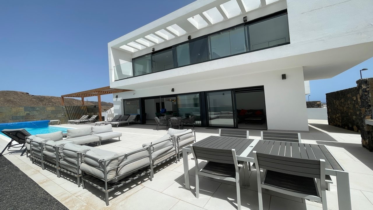 Corralejo - New Modern triplex villa with pool now for sale!! - YouTube