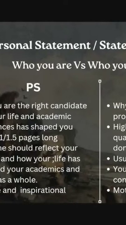 Personal Statement VS Statement of Purpose - YouTube