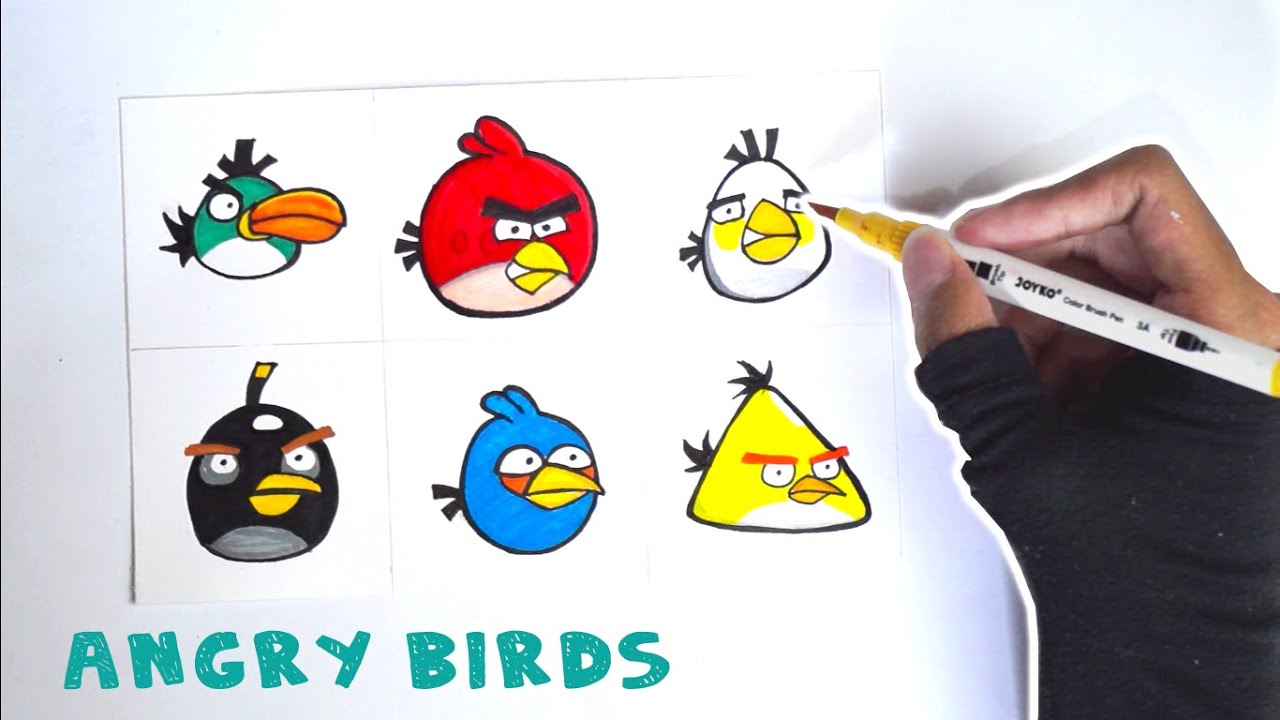 How to Draw 6 Angry Birds Characters - YouTube