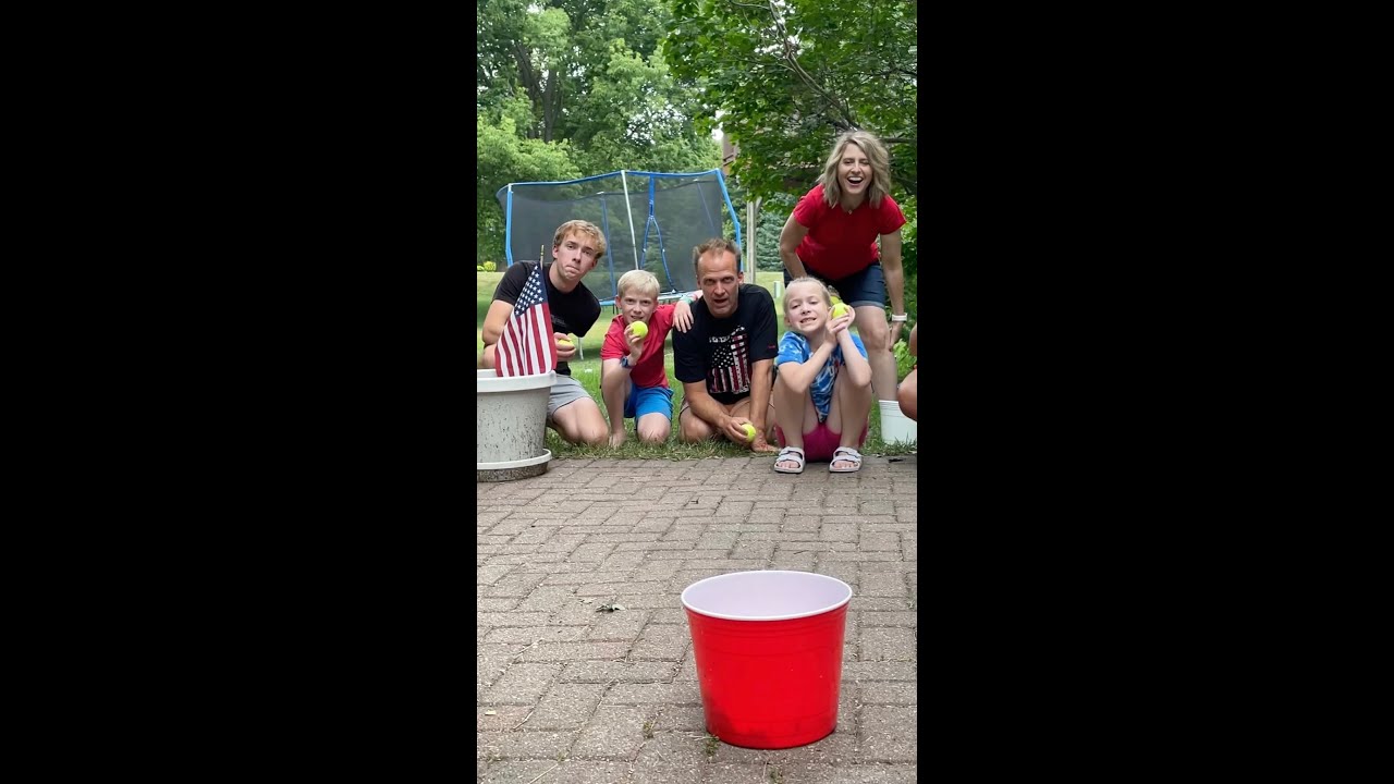 Backyard Bucket Ball Bounce Prank! - YouTube