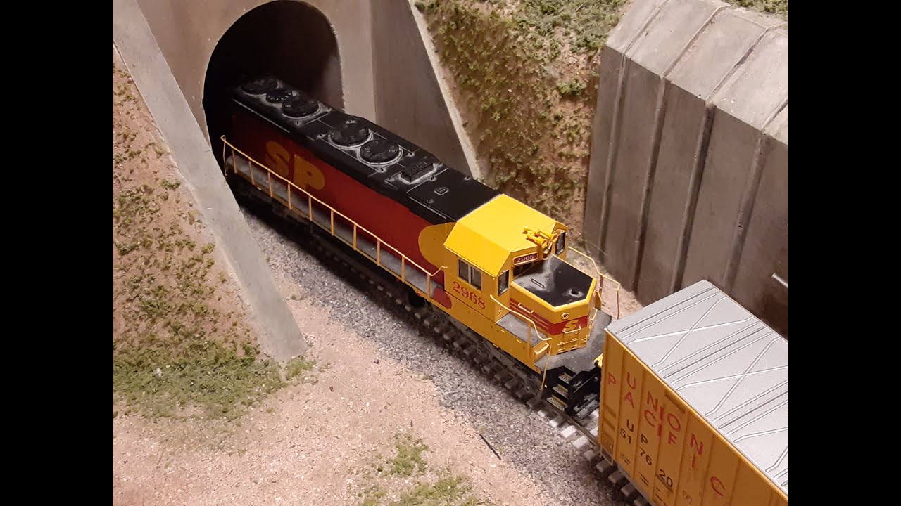 UP 8419 leads the UP MWCEU out of Tunnel 5, feat. rare SP Kodachrome SD35R 2968 and UP C41-8W ...